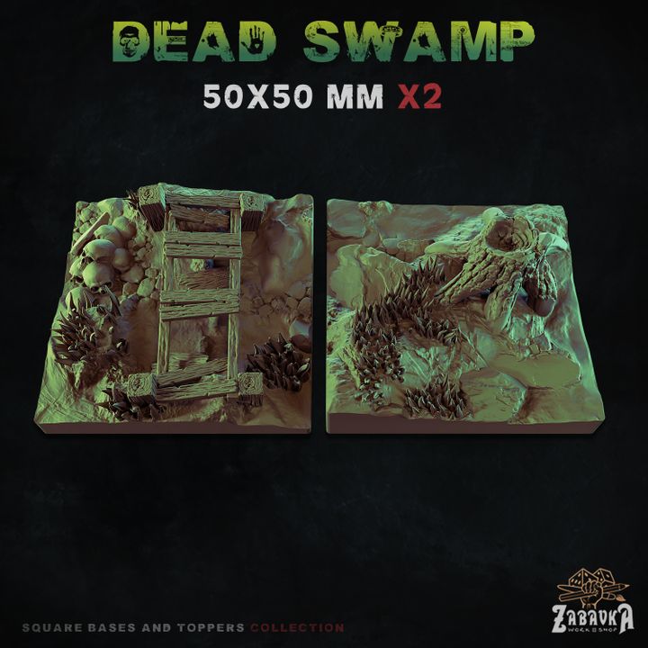 3D Printable Dead Swamp [Square] - Bases and Toppers (Full Set) by ...